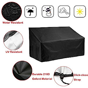 Silvotek 2 Seater Garden Bench Cover – Waterproof Outdoor Bench Cover with Durable 210D Oxford Material+ Extra PVC Coating, Patio Bench Cover - 53" L x 26" W x 35" H