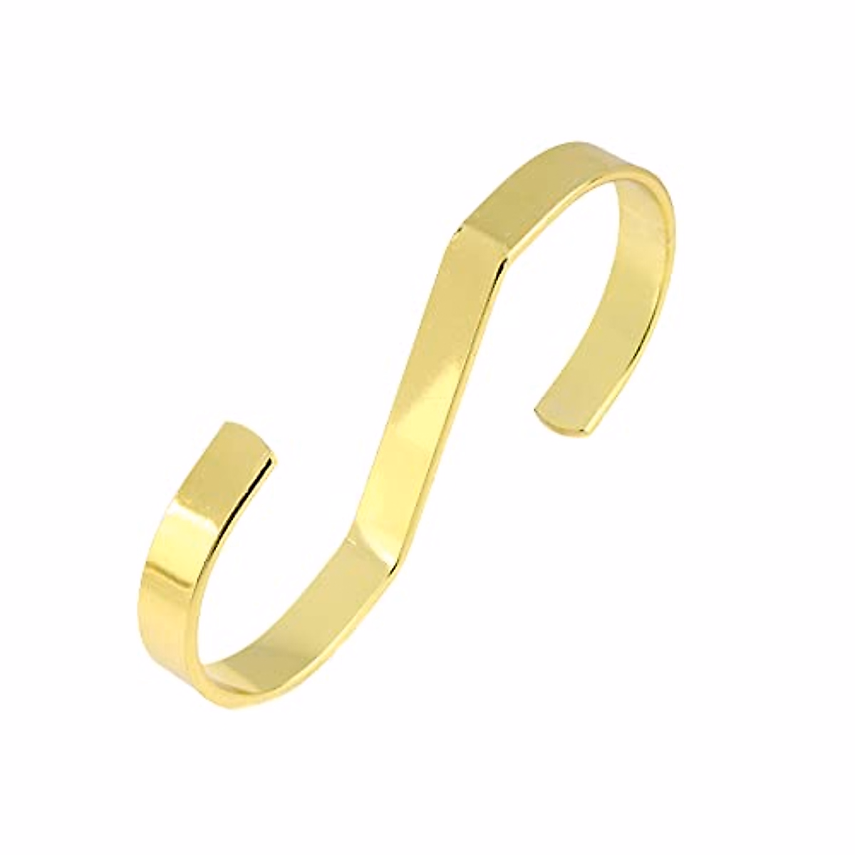 Meprotal 5pcs 4Inch S Hook, Flat S Hooks Heavy Duty Metal Hanging S Hooks for Kitchenware, Pots, Outdoor Plants, Clothes, Towels, Handbags (Gold)