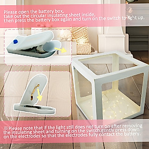 Ledido Baby Boxes with Letters for Baby Shower Balloon Box with Lights,4 Pcs Fairy String Lights and 43 Letters, Clear Blocks for Birthday Party, Bridal Shower, Gender Reveal Decoration - 4 PCS Boxes