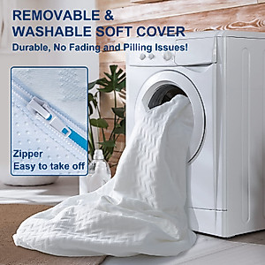 Maxzzz 4 Inch Gel Memory Foam Mattress Topper King Size High Density Bed Mattress Pad Pressure Relief Bed Topper with Remover Soft Cover, Certipur-Us & Oeko-Tex Certified White