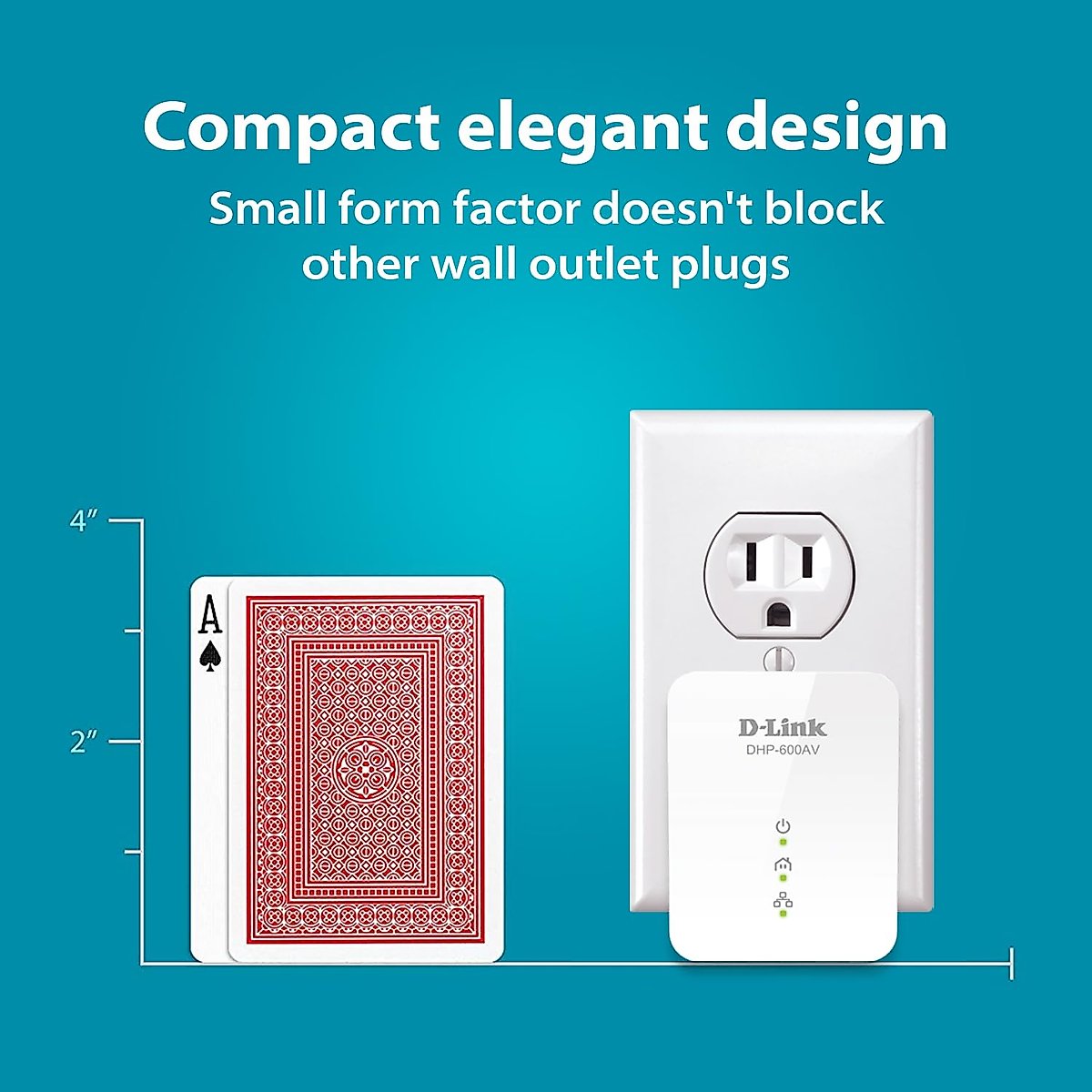 D-Link Powerline Adapter Starter Kit Ethernet Over Power Gigabit AV2 Up to 1000Mbps MIMO Internet Network Wall Plug In (DHP-601AV)