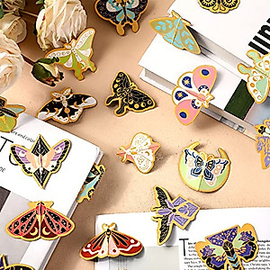 40 Pieces Butterfly Magnetic Bookmarks Butterfly Shape Page Markers Cute Book Markers for Women Kids Students Gifts School Office Book Reading Supplies, 20 Styles Magnetic Bookmarks