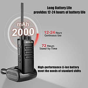 Retevis RB85 Long Range Walkie Talkies, High Power 2 Way Radios with Shoulder Mic, Long Distance Two Way Radios, Noise Canceling, Compact, for Work Warehouse Hotel(4 Pack)