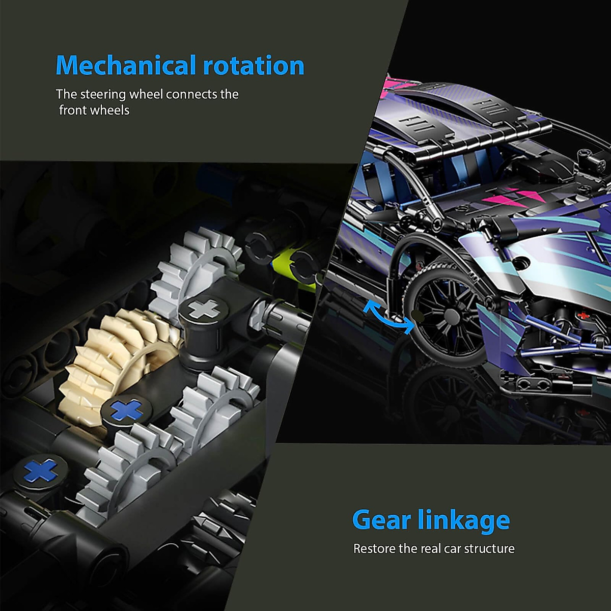 hahaspil Race Cars Building Blocks Gift for Adults, Boys and Girls, 1100PCS, Toys for Ages 8-13 Game of Speed and Champions Lagos Toy Model Car Building Kit Iconic Collector Set