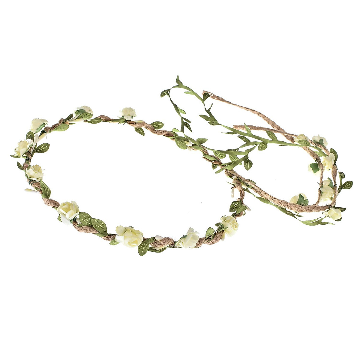 DDazzling Flower Crown Floral Wreath Headband Floral Garland Headbands photo props (Ivory)