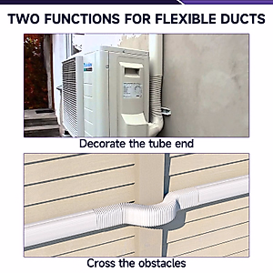 Cestluck 3'' Width Flexible Duct, Mini Split Line Set Cover Accessories for Mini Split AC & Central AC