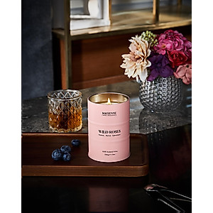 M&SENSE Wild Rose Natural Scented Candle, 70 Hours Long Lasting Soy Candles 11.3oz, Stress Relief Aromatherapy Candles for Women, Romantic Candle Gifts Valentines Day Gifts for Her