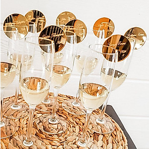 30pcs of Blank Mirror Acrylic Disc Drink Tag ,DIY Mirrored Place Card Wine Glasses Name Birthday Baby Wedding Engagement (Circle)