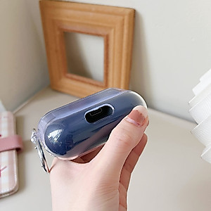 Cute Cartoon Style Soft TPU Protective Crystal Clear Transparent Case Cover Compatible with Sony WF-1000XM3 Earbuds, Protective Skin Sleeve with Key Chain (Clear)