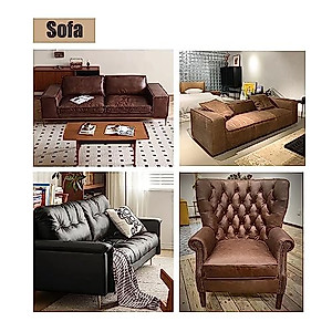 100cm x 140cm （39 x 54 Inch） Soft Leather Fabric - Faux Leather Fabric -1mm Thick for Upholstery - DIY Crafts - Dark Brown Crazy Horse Distress