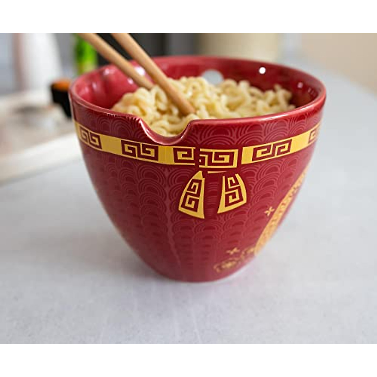 Boom Trendz Year Of The Rabbit Chinese Zodiac Ceramic Dinnerware Set Includes 16 Ounce Ramen Noodle Bowl and Red One Size