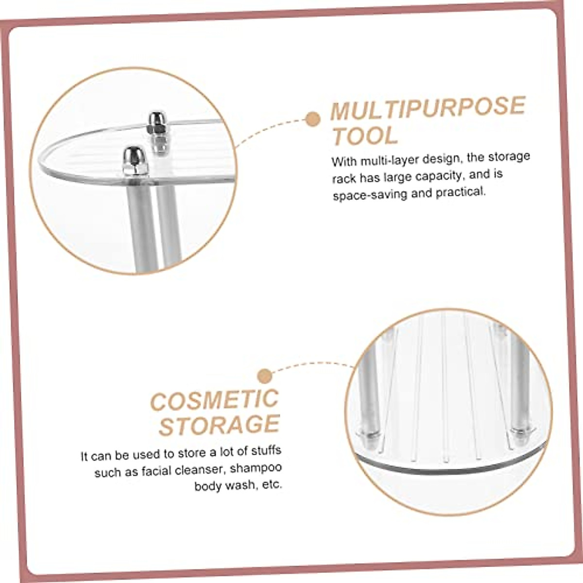 CAXUSD Multi-Layer Shelf Cabinet Dresser Table Dessert Stand Display Cabinet Shelves Desktop Shelves Storage Stand Clear Shelves Bathroom Shelf Transparent The Pet