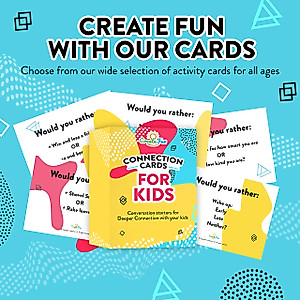 CreateFun Connection Cards for Kids - 101 Family Conversation Starters for a Deeper Connection - Engaging and Fun Conversation Cards for Ages 3 and Up to Help Improve Self-Confidence and Family Bond