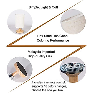 LOPYEIJFG Minimalist Bedside Table Lamp Safari Animals Watercolor Cute Baby Nursery Seamless Wood Nightstand Lamp Bedside Desk Lamp Wood Base Flaxen Fabric Shade for Bedroom Living Room, 5.5x11inch