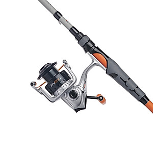 Abu Garcia 5’6” Max PRO Fishing Rod and Reel Spinning Combo, 5+1 Ball Bearings with Lightweight Aluminum Spool, 2-Piece Rod, Orange