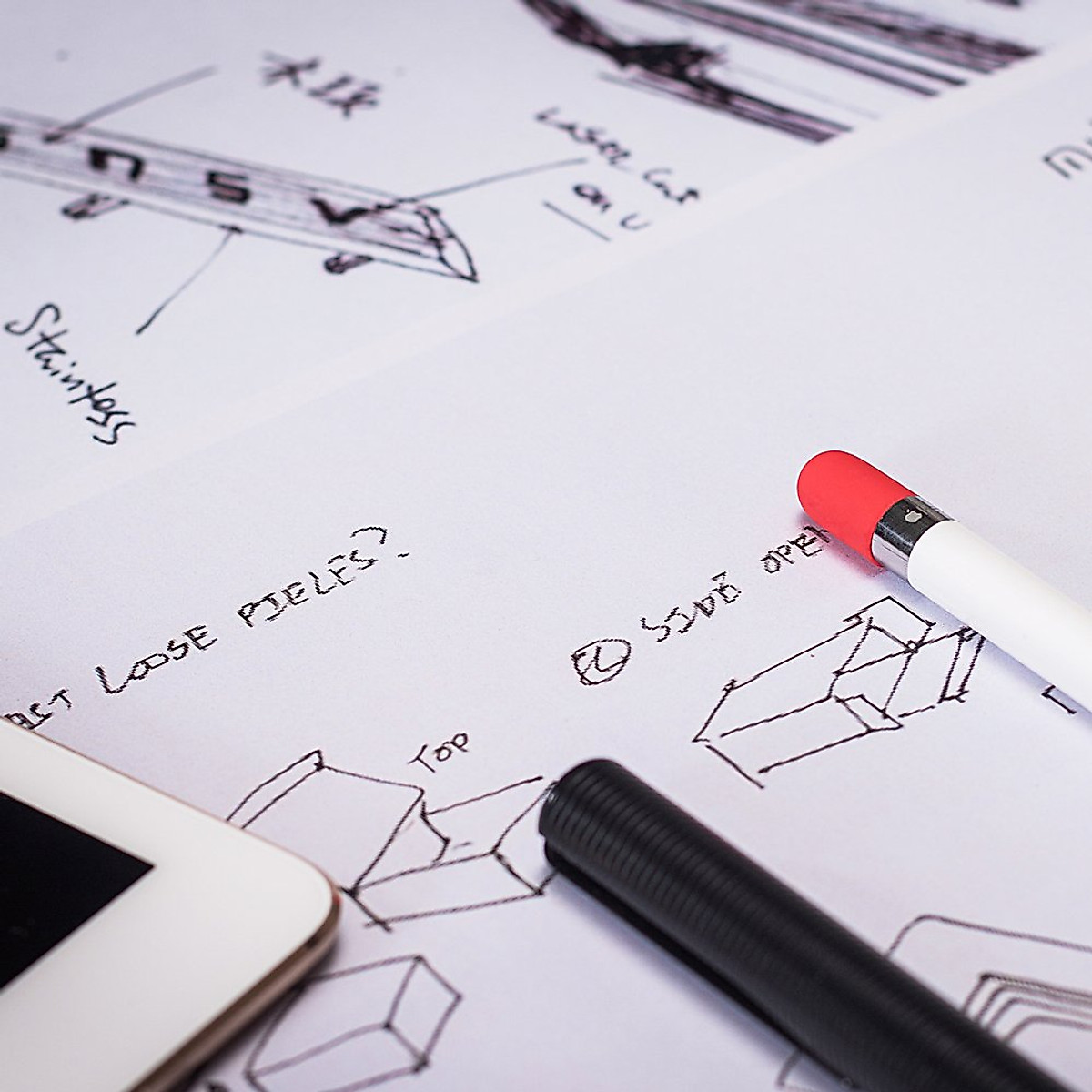 FRTMA Compatible with Apple Pencil Cap, 4 Colors Combo - Midnight Blue/White/Mint/Red