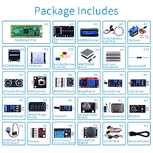 GeeekPi Micro Python Programing Kit for Raspberry Pi Pico, Breadboard, I2C 1602 LCD Display Module for Raspberry Pi Beginners & Software Engineer