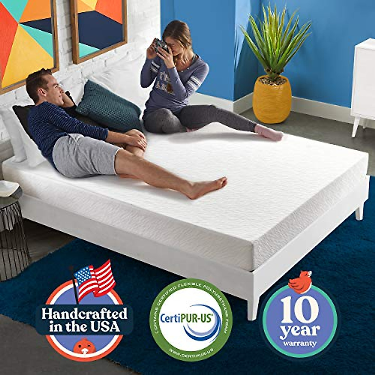 EARLY BIRD Essentials 10 Inch Gel Memory Foam Mattress, Twin XL, Dual Layer Comfort