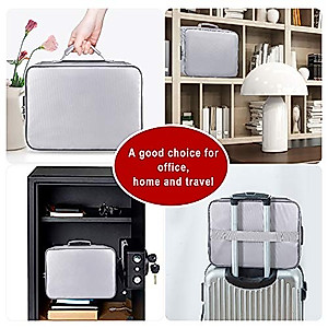 ENGPOW File Storage Bags,Fireproof Document Organizer Bag with Money Bag,Home Office Travel Safe Bag with Lock,Multi-Layer Portable Filing Storage for Important File Passport Certificates
