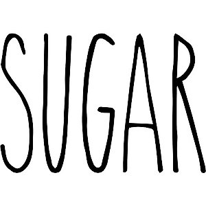 Vinyl Sticker Decal for Dishware Variety of Words to Choose from (Sugar)