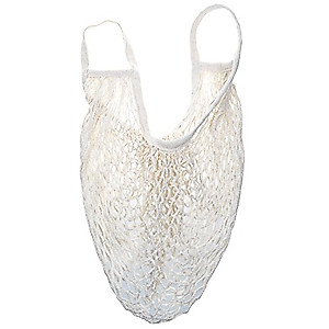 STONCEL Pack of 2 Cotton Net Shopping Tote Ecology Market String Bag Organizer (White)