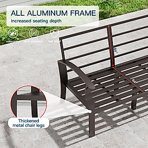 Kullavik Aluminum Patio Furniture Set,8 Pieces 10 Seat Metal Outdoor Furniture Conversation Set w/45 Propane Gas Fire Pit&Swivels,Grey