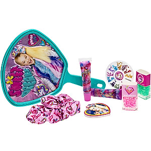 JoJo Siwa - Townley Girl Backpack Cosmetic Activity Set for Girls, Ages 3+ Makeup Hair Salon Kit Including Scrunchie, Mirror, Nail Polish, Lip Gloss and More, for Parties, Sleepovers and Makeovers
