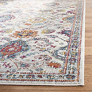 SAFAVIEH Evoke Collection 4' x 6' Cream / Orange EVK255B Boho Non-Shedding Living Room Bedroom Accent Rug