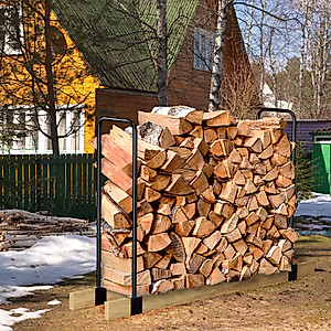 DOEWORKS Heavy Duty Firewood Racks Adjustable Length Log Bracket Rack Holder