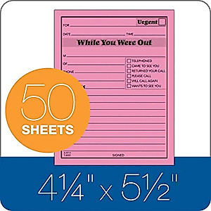 Adams While You Were Out Pads, 4.25 x 5.25 Inches, Assorted Neon Colors, 50 Sheets/Pad (6-Pack) (9711NEON)