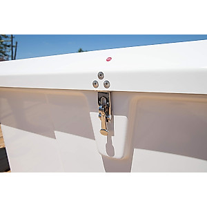 Taylor Made Stow 'N Go Fiberglass Dock Box with Top Seat - Large (29H x 72"W x 29"D) — Durable and Secure Storage for Boat Accessories - UV Gelcoat Finish - Stainless Steel Latch – 2020108645