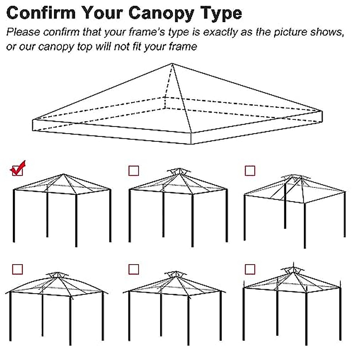 Yescom 117"x117" Canopy Top Replacement Y0049707 Red for Smaller 10'x10' Single-Tier Gazebo Cover Patio Garden Outdoor