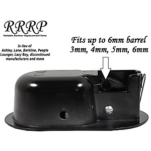 Reliable Recliner Replacement Parts HANDLE COMES WITH CABLE HOOK Sturdy Large Oval Black Solid Aluminum Metal Pull Recliner Handle 4-3/8" by 2-5/8" fits Ashley and Other Manufacturer Brands.