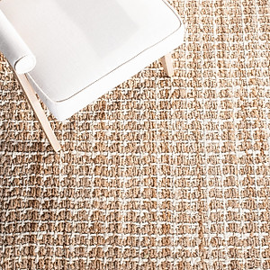 SAFAVIEH Natural Fiber Collection Accent Rug - 3' x 5', Natural, Handmade Boho Farmhouse Woven Jute, Ideal for High Traffic Areas in Entryway, Living Room, Bedroom (NF187A)