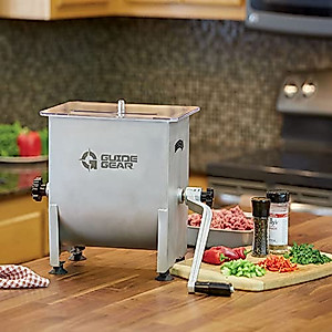 Guide Gear Stainless Steel Manual Meat Mixer Hand Tool Mixing Machine, 17 lb-4.2 Gallon Capacity, 4.2 Gallon Capacity