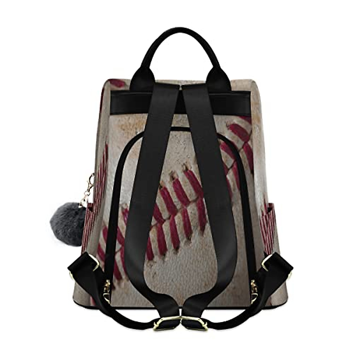 ALAZA Vintage Red Line Baseball Sport Women Backpack Anti Theft Back Pack Shoulder Fashion Bag Purse
