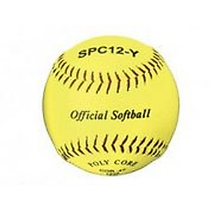 Martin Sports Softball 12-Inch Yellow Syntex Leather Ball