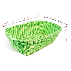 Colorbasket 31404-202 Waterproof Rectangular Utility Basket, Dishwasher Safe, Shelf Storage, Hand Woven, Set of 3, Lime Green