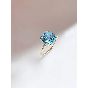 YoTreasure 8.73 ct. t.w. Sky Blue Topaz Chunky Ring 10kt Yellow Gold