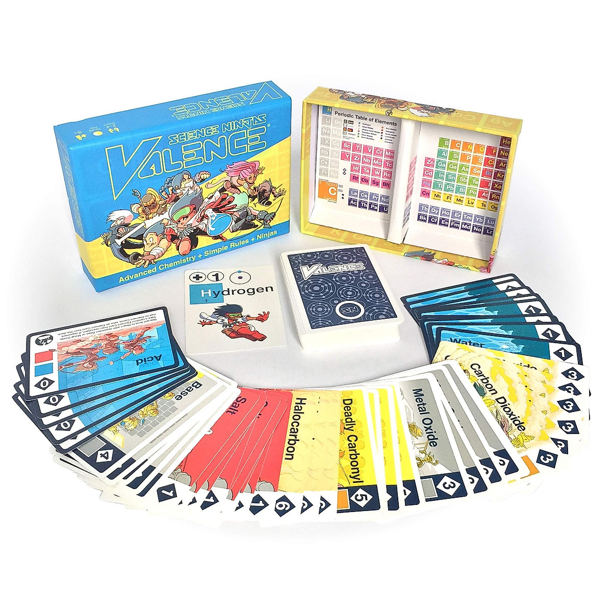 Science Ninjas : Valence Card Game- Advanced Chemistry + Simple Rules + Ninjas! Teach Kids How Molecules Form and Chemicals Interact!