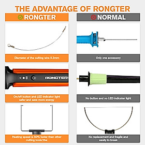 RONGTER 3 in 1 Hot Wire Foam Cutter Kit, Orange Foam Cutter Electric Foam Cutting Tool, Heated Foam Carving Knife Kit.