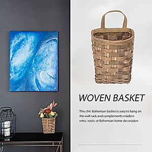 UPKOCH Wicker Woven Storage Basket Bins Decor Wall Hanging Baskets Onion Container with Handles Decorative Fruit Basket Organizer for Living Room Pantry Nursery