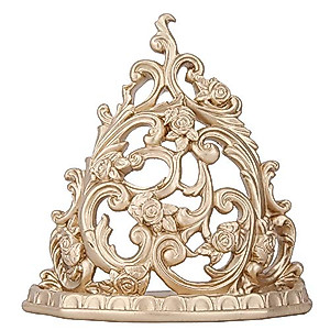 FIYO European Hollow Wall Shelf, Wall Hanging Storage Rack Wall Decoration Wall Shelf Wall Mounted Storage Rack Baroque Style Decorative Shelves Ornament for Living Room