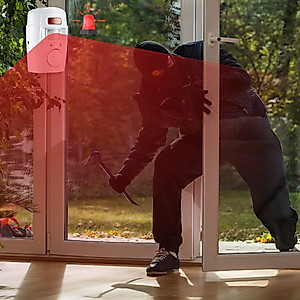 Mengshen Infrared Motion Sensor Alarm - Burglar Alarm with 2 Remote Controls, Suitable for Home/Garages/Shops, H88