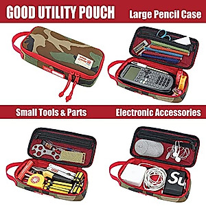 Rough Enough Large Pencil Case for Boys Kids School Pencil Pouch bag for Adults in Camo Cordura Storage Stationary Art Supply