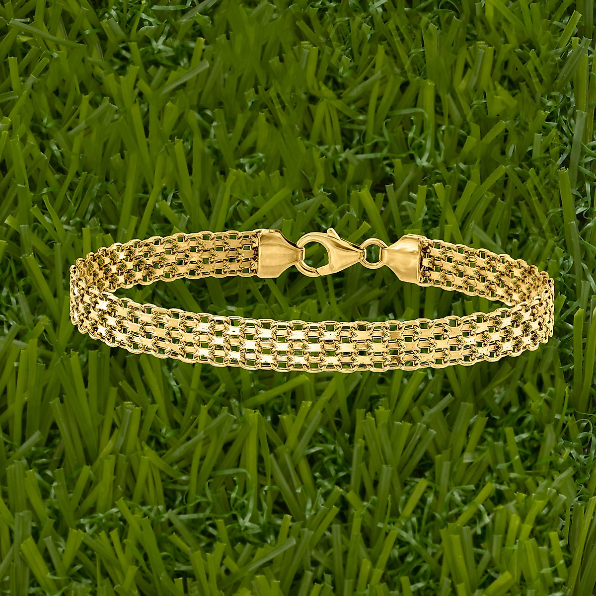 Ross-Simons Italian 18kt Yellow Gold Bismark-Link Bracelet. 8 inches