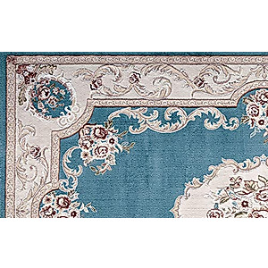 Rugs America Century Centurion CY10A Aubusson Blue Transitional Vintage Area Rug, 2'0"x4'0"