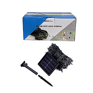 REICUA, Solar Garden Lights, Outdoor String Lights, Waterproof 72ft 22m 200 LED 8 Twinkling Modes, Decorative Lighting Fairy Lights for Home, Gazebo, Patio, Lawn, Wedding Ornament (Purple)