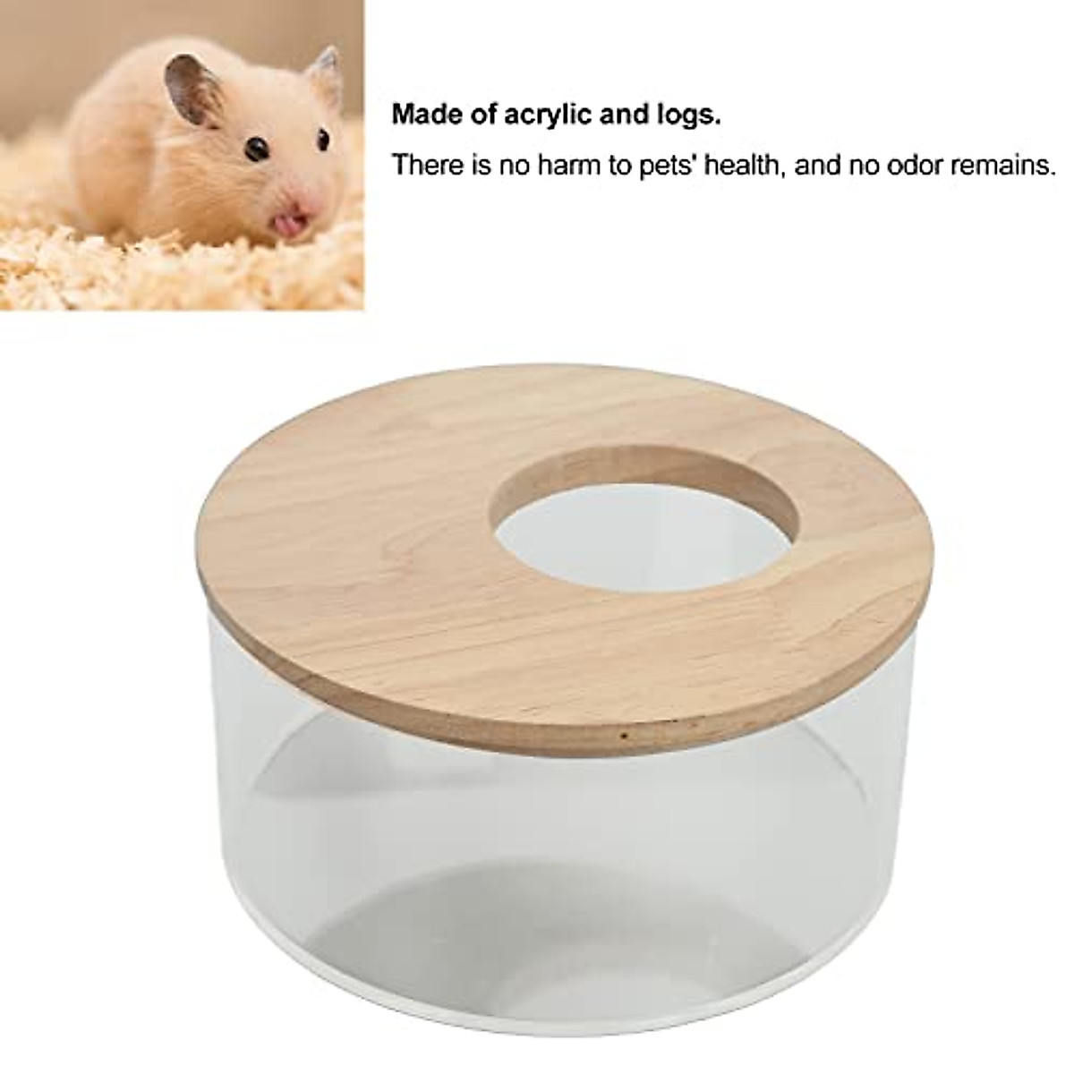 Hamster Sand Bathtub Transparent Acrylic Sand Bathroom Small Pet Bath Box for Hamsters Mice Lemming Gerbils or Other Small Pets(S)