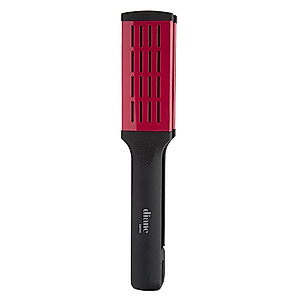 Diane Ceramic Straightening Brush with Nylon Bristles for Smoothing and Styling Thick Coarse Hair, Double-Sided Hair Straightener Brush